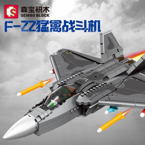 SEMBO-207124 F-22 Raptor Fighter Jet Building Blocks Toys For Friends ...